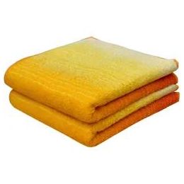 Handtücher Dyckhoff "Colori", gelb, B:50cm L:100cm, Walkfrottee, Obermaterial: 100% Baumwolle, Handtücher, 2x Handtücher, aus 100% Bio Baumwolle, 450 g/m2