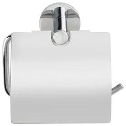 Toilettenpapierhalter Wenko "UV-Loc Isera", grau (chromfarben), B:13,5cm H:13cm L:7cm, Zinkdruckguss, Toilettenpapierhalter, Befestigen ohne Bohren