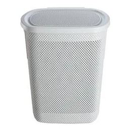 Wäschebox keeeper "arne, Wäschetonne, 47,5 x 36 x 57,5 cm, 58 l", grau (nordic grau), B:36cm H:57,5cm T:47,5cm, Kunststoff, Wäschesammler, luftdurchlässiges Dekor