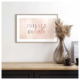 Bild mit Rahmen Reinders "Inhale Exhale", beige (farbe bild(er): beige), B:30cm H:20cm T:1,6cm, Holzwerkstoff, Bilder