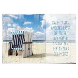 Poster Reinders "Freiheit am Strand Spruch", blau (farbe bild(er): blau), B:91,5cm H:61cm, Papier, Bilder