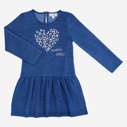 happy girls Blaues Kleid mit Herzmotiv
