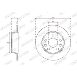 Ferodo Bremsscheibe hinten rechts links voll 260mm für RENAULT 440A06575R DDF3045C