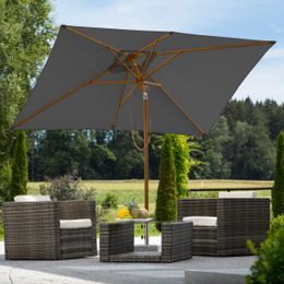 Sonnenschirm Schneider Schirme "Malaga, TOPSELLER", grau (anthrazit), Obermaterial: 100% Polyester, Standschirme, abknickbar, ohne Schirmständer