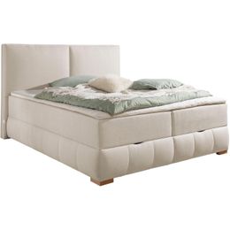 Boxbett OTTO HOME "Wehma", beige, B:190cm L:213cm, Komplettbetten, in H2, H3 & H4 wählbar, inklusive Topper