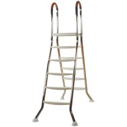 Poolleiter KWAD "Edelstahlleiter 5+5 (Pool 1,35m) V2A- DA 43mm", silber (silberfarben), B:54,9cm H:228,5cm, Edelstahl, Leitern, 135 cm Höhe