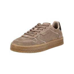 Sneaker Tamaris "Tamaris Sneaker Veloursleder", Damen, Gr. 39, beige (taupe), Veloursleder, Schuhe
