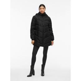Steppmantel Vila "VIMILJA PADDED COAT - NOOS", Damen, Gr. 34, schwarz (schwarz beauty), Steppware, Obermaterial: 100% Polyester, unifarben, regular fit ca. Mitte Oberschenkel, M&auml;ntel Steppmantel