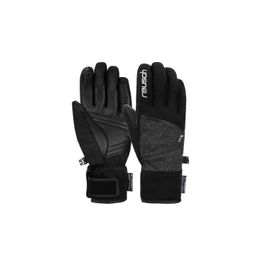 Skihandschuhe Reusch "Tessa STORMBLOXX™", Damen, Gr. 6, grau (grau, schwarz), 65% Polyester, 30% Ziegenleder, 5% Elasthan, mehrfarbig, Handschuhe, aus wasserdichtem und atmungsaktivem Material