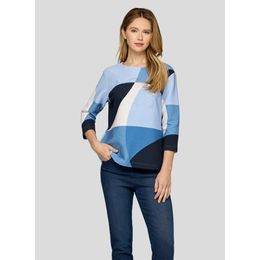 Print-Shirt Rabe "T-Shirt", Damen, Gr. 40, blau (hellblau), 76%Baumwolle 16%Polyester 8%Elastan, gerade, Shirts