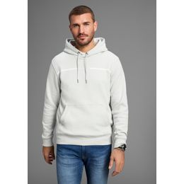 DELMAO Herren Kapuzensweatshirtgrau, Gr. L, bedruckt, Sweatware, Obermaterial: 60% Baumwolle, 40% Polyester, Sweatshirts, Langarm, lockere Passform,