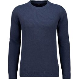 Rundhalspullover Ragman, Herren, Gr. 50, blau (marineblau), 100% Baumwolle, Rundhals, Pullover