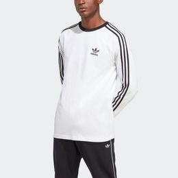 Langarmshirt adidas originals "ADICOLOR CLASSICS 3STREIFEN LONGSLEEVE", Herren, Gr. XXL, weiß, Jersey, Obermaterial: 100% Baumwolle, Rundhals, Shirts