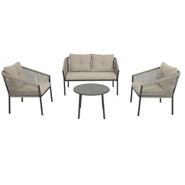 Roller 4-teiliges Lounge-Set - grau - mit Polstern