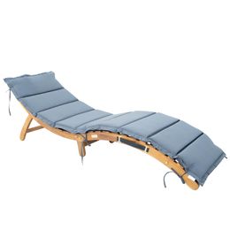 Roller Gartenliege - holzfarben-dunkelgrau - 168x54 cm