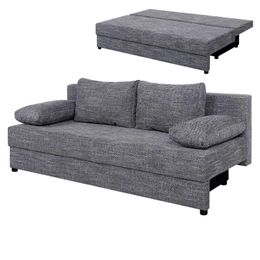 Roller Schlafsofa - grau meliert - Webstoff - Staukasten