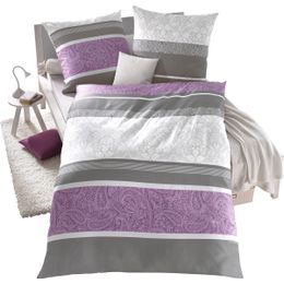 Bierbaum unisex Bettwäsche beere-gestreift Größe 80x80/155x200 cm