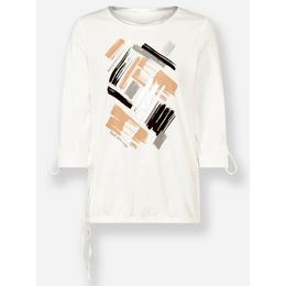 WITT Damen Print-Shirt mit silberfarbigen Details, ecru-schwarz-bedruckt, Gr&ouml;&szlig;e 44
