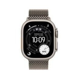Apple Watch Ultra 3, Smartwatch titan, 49 mm, Milanaise Armband Titan Natur M, Titangeh&auml;use, Cellular