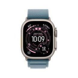 Apple Watch Ultra 3, Smartwatch titan, 49 mm, Alpine Loop hellblau M, Titangeh&auml;use, Cellular