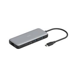 Digitus 8 Port USB-C Docking Station, Dockingstation grau/schwarz