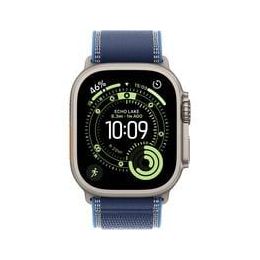 Apple Watch Ultra 3, Smartwatch titan, 49 mm, Trail Loop blau/hellblau M/L, Titangeh&auml;use, Cellular