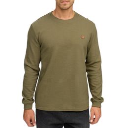 INDICODE Herren Sweatshirt "INSalupe"schwarz olive, Gr. M, unifarben, Sweatware, Obermaterial: 100% Baumwolle, Sweatshirts