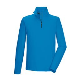 Langarmshirt Killtec "KSW 71 MN FLX SHRT", Herren, Gr. S, blau (sky), Obermaterial: 69% Polyester, 31% Elasthan, ohne Ausschnitt, Shirts Langarmshirt, Funktionsshirt mit Stehkragen, warm, bequem, Zipper mit Kinnschutz