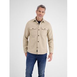 Fleecehemd Lerros, Herren, Gr. XXL, N-Gr, wei&szlig; (foam wei&szlig;), Web, Obermaterial: 100% Polyester, unifarben, normal h&uuml;ftbedeckend, Rundhals, Hemden, Fleecejacke, langarm mit Knopfleiste