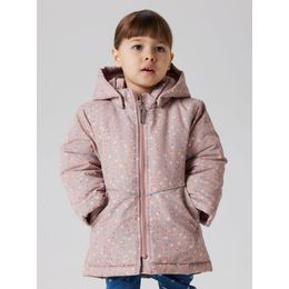 Outdoorjacke name it "NMFMAXI PA JACKET AOP NOOS", Jungen, Gr. 92, woodrose aop:flower, Web, Obermaterial: 100% Polyester, bedruckt, ca. Mitte Oberschenkel, Jacken Outdoorjacke, mit dekorativen und reflektierenden Details