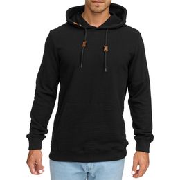 Kapuzensweatshirt INDICODE "INSalupe Hoodie", Herren, Gr. L, schwarz, Sweatware, Obermaterial: 100% Baumwolle, unifarben, regular fit h&uuml;ftlang, Rundhals, Sweatshirts