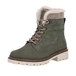 Winterstiefelette Remonte "Elisabeth Hurley-Collection", Damen, Gr. 39, khaki, beige, Filz, Nubukleder, Textil, Schuhe, Schnürboots mit wasserabweisender TEX-Membran und Fiber Grip
