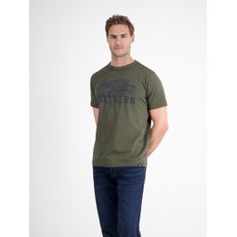 T-Shirt Lerros, Damen, Gr. 3XL, gr&uuml;n (nordic olive), Single Jersey, Obermaterial: 100% Baumwolle, bedruckt, normal h&uuml;ftbedeckend, Rundhals, Shirts T-Shirt, mit Front-Print