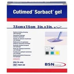 Cutimed Sorbact Gel Kompressen 7.5x7.5cm 10 ST