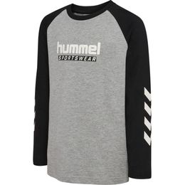 Hummel Sportshirt Jungen Gr&ouml;&szlig;e 110/116 graumeliert / schwarz / wei&szlig;