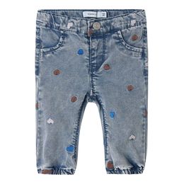 name it Jeans 'NBFRose' Gr&ouml;&szlig;e 80 blau / rot / wei&szlig;