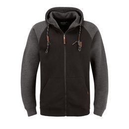 INDICODE Jeans Sweatjacke 'Terence' Herren Gr&ouml;&szlig;e S anthrazit / schwarz
