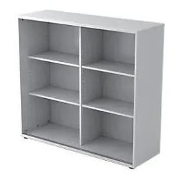Hammerbacher Matrix Schrank Melaminharzbeschichtete Spanplatte 2 Fachböden 1.200 x 400 x 1.100 mm Grau