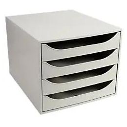 Exacompta Classic Schubladenbox Kunststoff Grau 4 Schübe 28,4 x 34,8 x 23,4 cm DIN A4+