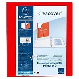 Exacompta Kreacover 40 mm Ringbuch PP (Polypropylen) DIN A4+ 4 Ringe Rot 51843RE 10 Stück
