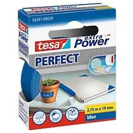 Tesa Klebeband extra Power Perfect Blau 19 mm (B) x 2,75 m (L) Stoff