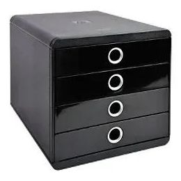 Exacompta Classic Schubladenbox Kunststoff Schwarz, Silber 4 Schübe 27,8 x 34,7 x 26,7 cm DIN A4+
