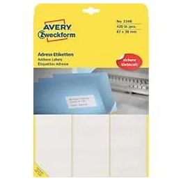 Avery Zweckform 3348 Universaletiketten Weiß 67 x 38 mm 20 Blatt à 21 Etiketten