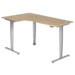 Hammerbacher VXDSM Elektrisch Höhenverstellbar Sitz-Stehschreibtisch Eiche T-Fuß 2.000 (B) x 1.200 (T) x 1.270 (H) mm Spanplatte, Stahl