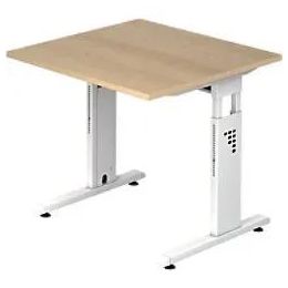 Hammerbacher VOS Höhenverstellbar Schreibtisch Eiche C-Fuß 800 (B) x 800 (T) x 850 (H) mm Spanplatte, Stahl