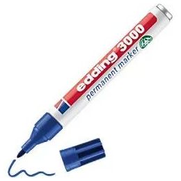 Edding 3000 3000 Permanentmarker 100% Recycelt Mittel Rundspitze 1,5 - 3 mm Blau Nachf&uuml;llbar Wasserbest&auml;ndig