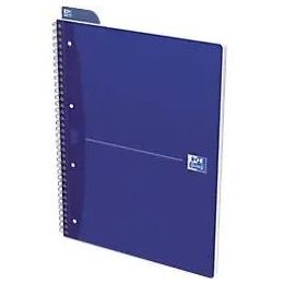 Oxford Office Essentials Collegeblock DIN A4+ Kariert Spiralbindung Karton Blau Perforiert 140 Seiten