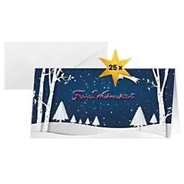 Sigel Winter Weihnachtskarte 21,1 x 22,1 cm Blau, Weiß 25 Stück