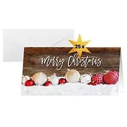 Sigel Weihnachtskarte 21,1 x 22,1 cm Rot, Weiß 25 Stück