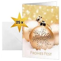 Sigel Christmas joy Weihnachtskarte 21,1 x 15,1 cm Gold, Weiß 25 Stück